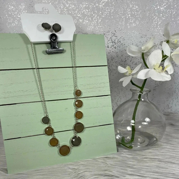 Color | Jewelry | Color Brand Grey Brown Crystal Jewelry Set | Poshmark